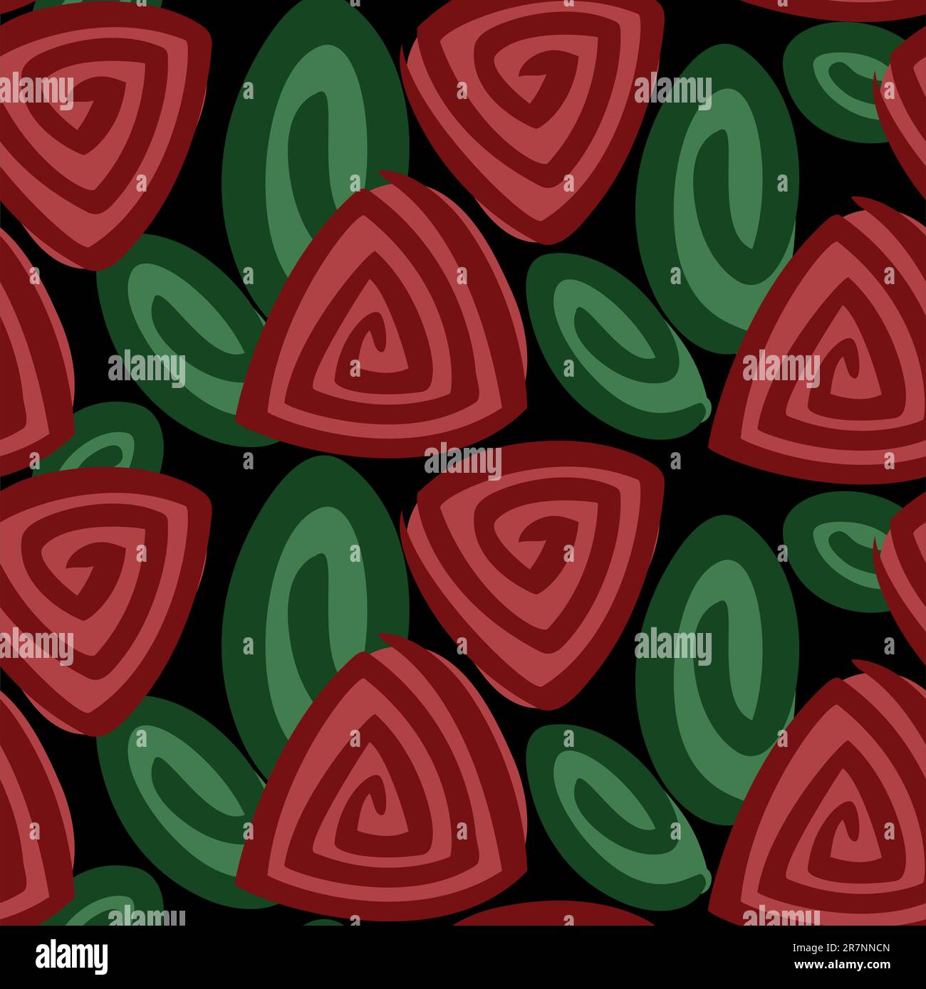 seamless black background with dark red roses Stock Vector Image & Art ...