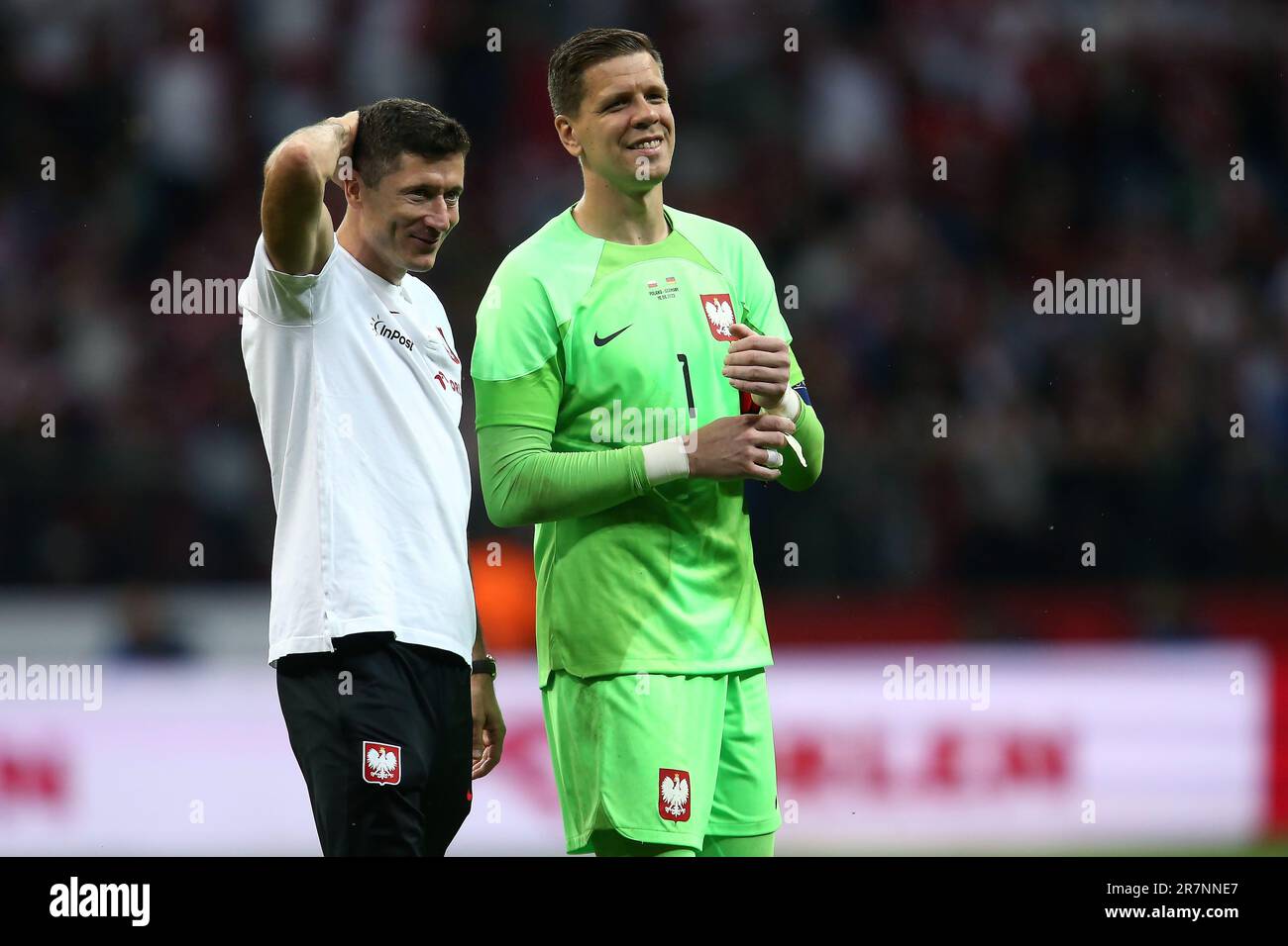 Robert Lewandowski Wojciech Szczesny of Poland during the International ...
