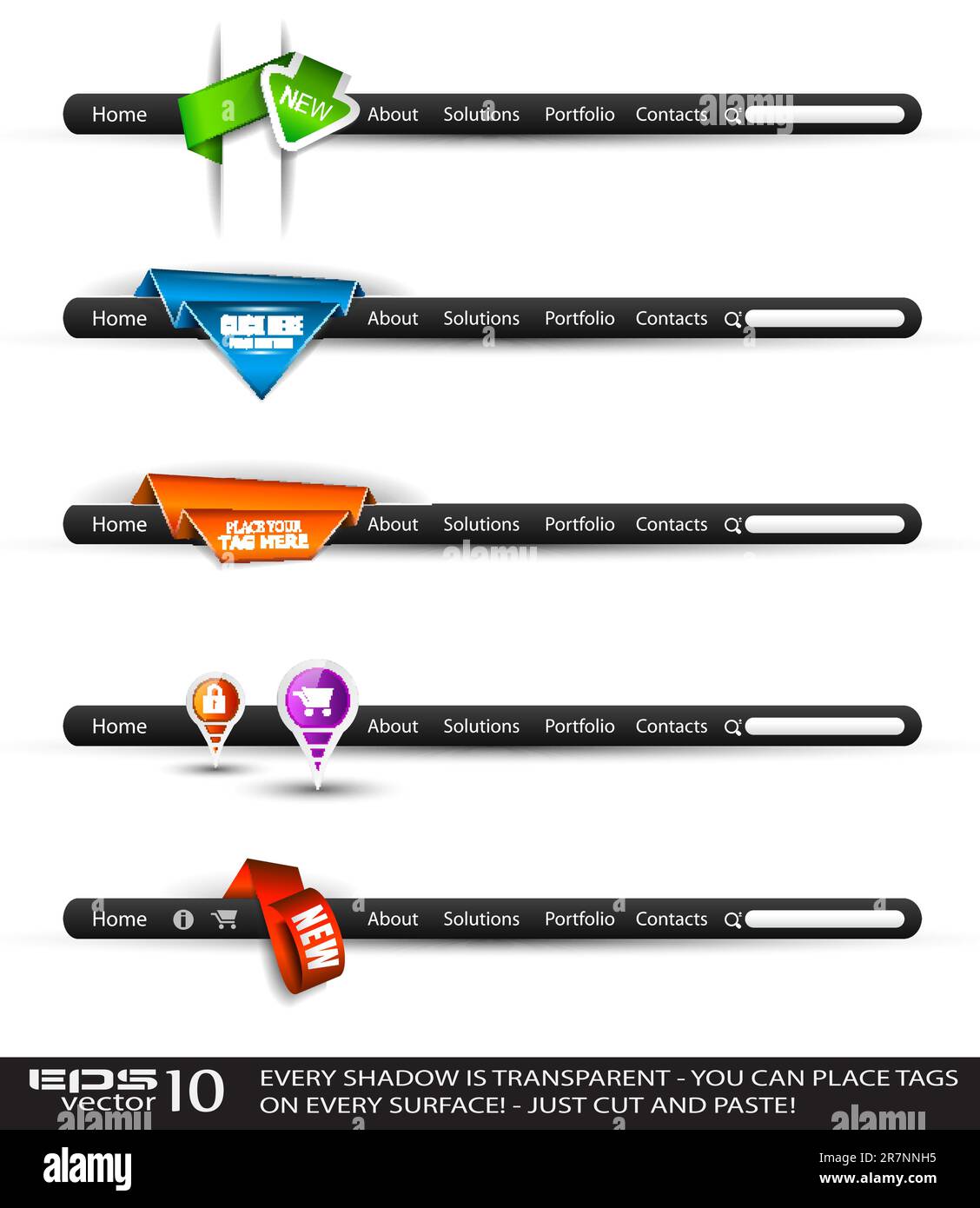 Set of modern original style search banners and web headers with ...