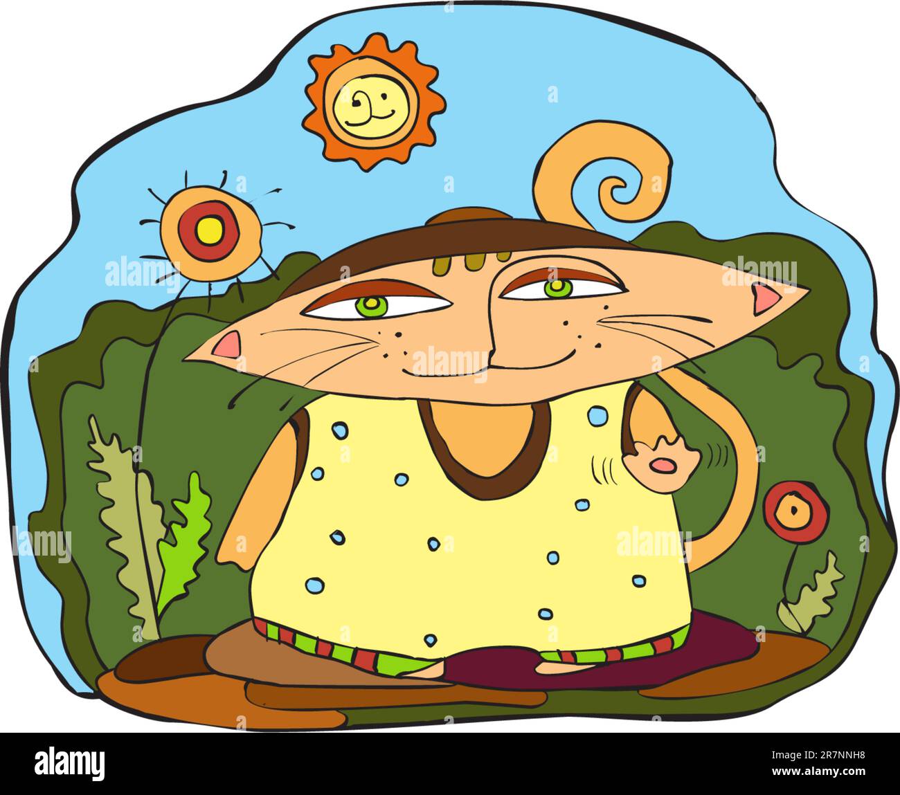 Kitten sun Stock Vector Images - Alamy