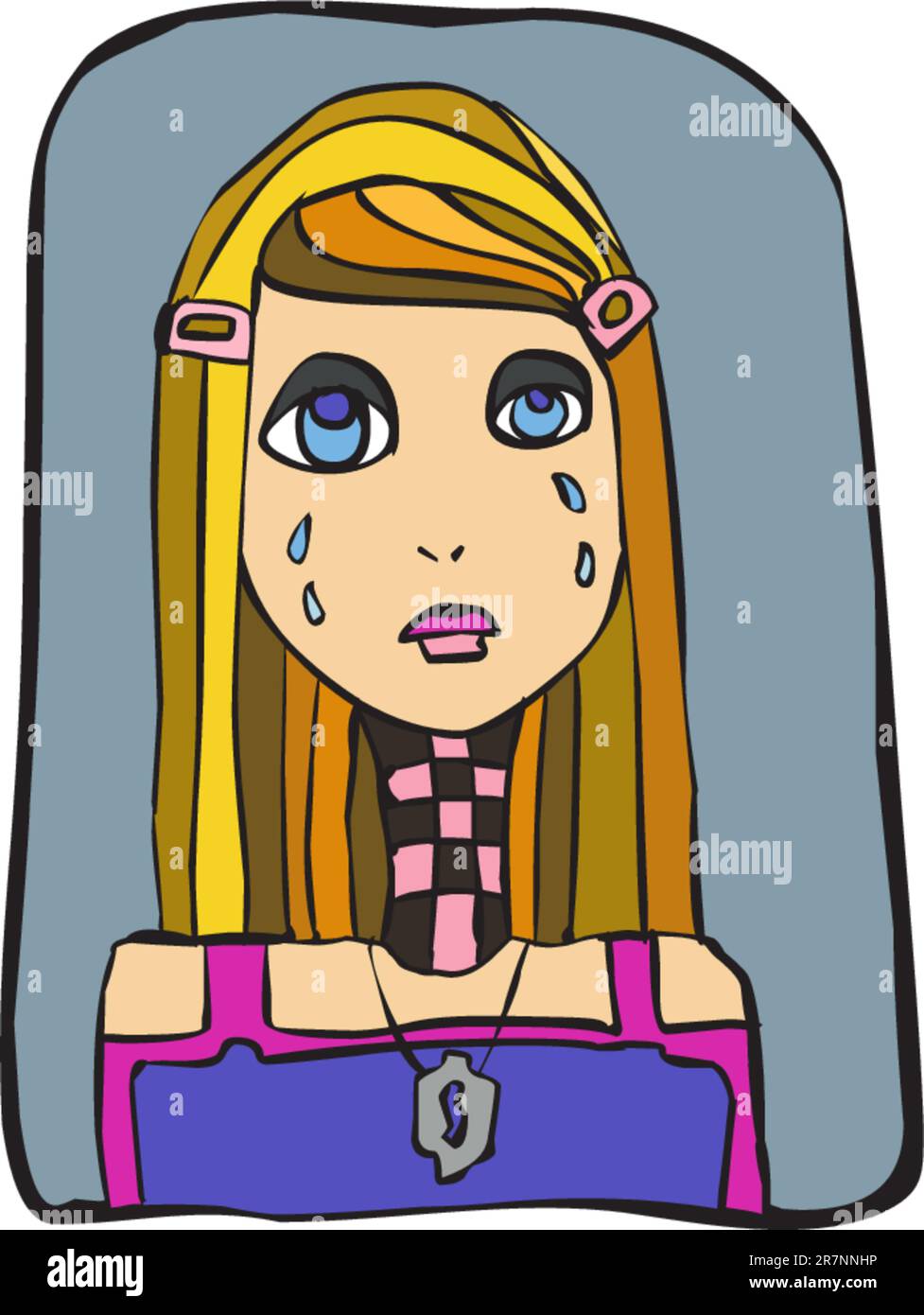Portrait Of The Crying Girl Stock Vector Image And Art Alamy