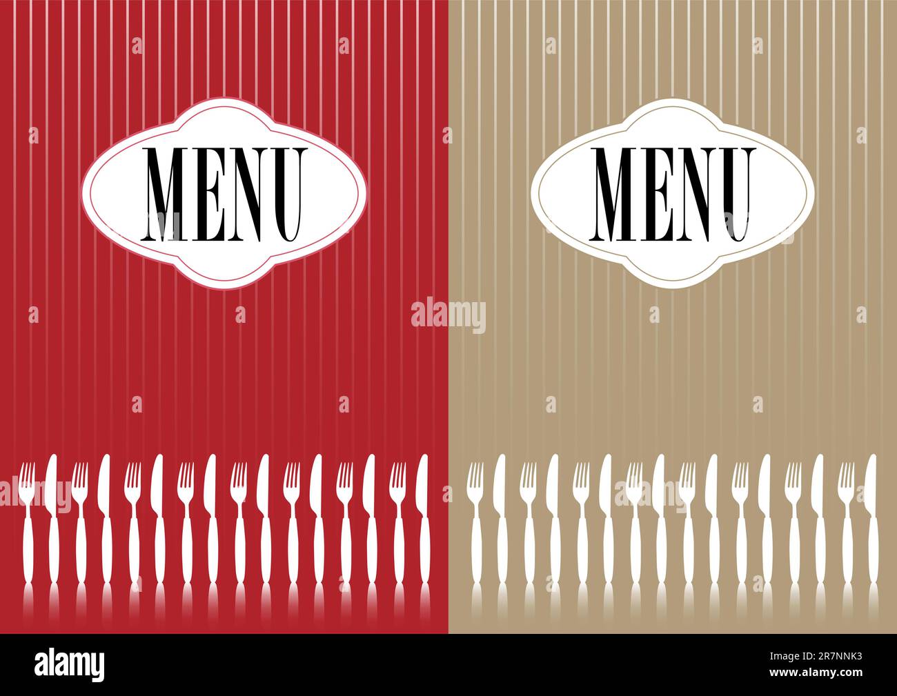 Menu Cards With Sign And Cutlery in Two Colors Stock Vector Image & Art ...