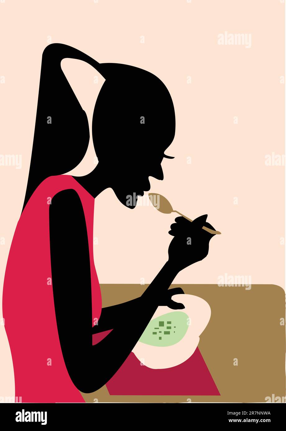 vector work, young beauty with at lunch Stock Vector Image & Art - Alamy