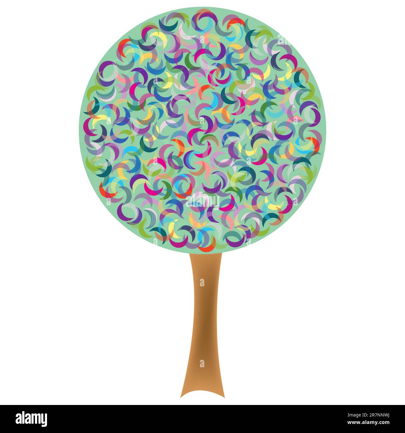 retro tree isolated on white background, abstract vector art ...