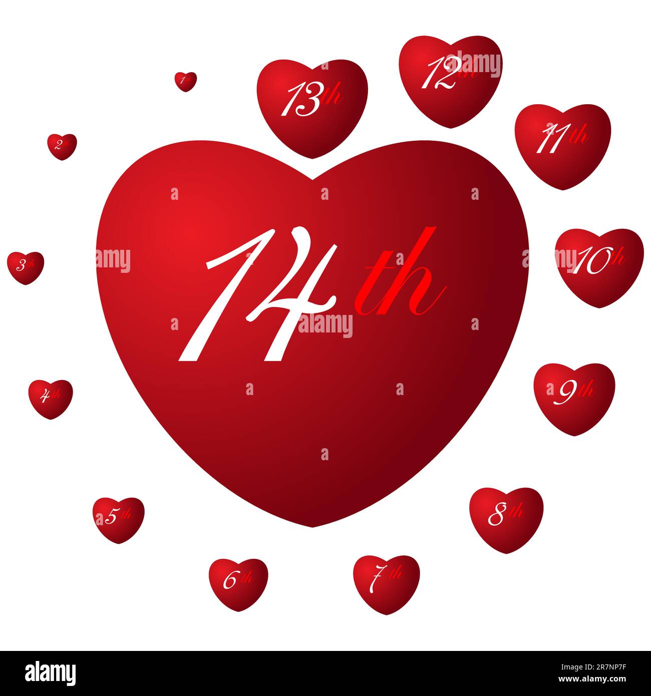 Valentine's day calendar, vector illustration Stock Vector Image & Art ...