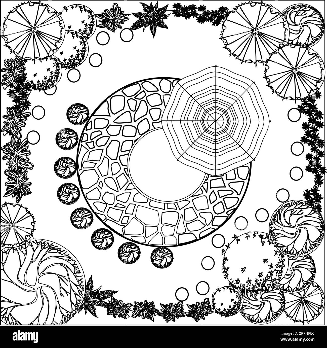 Gardening landscaping green decorative Black and White Stock Photos ...