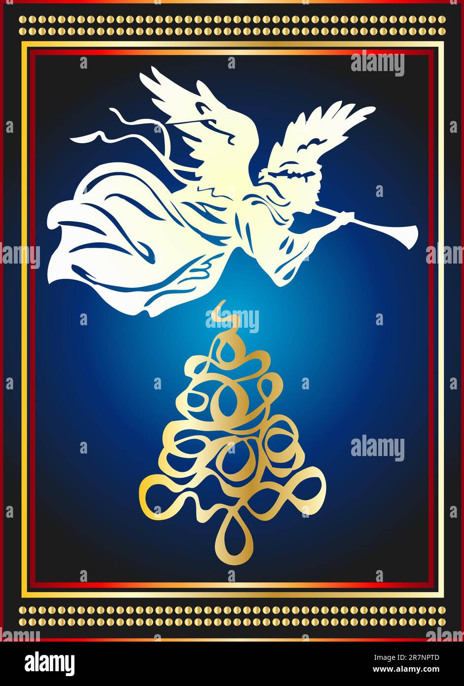 angel tree card design Stock Vector Image & Art - Alamy