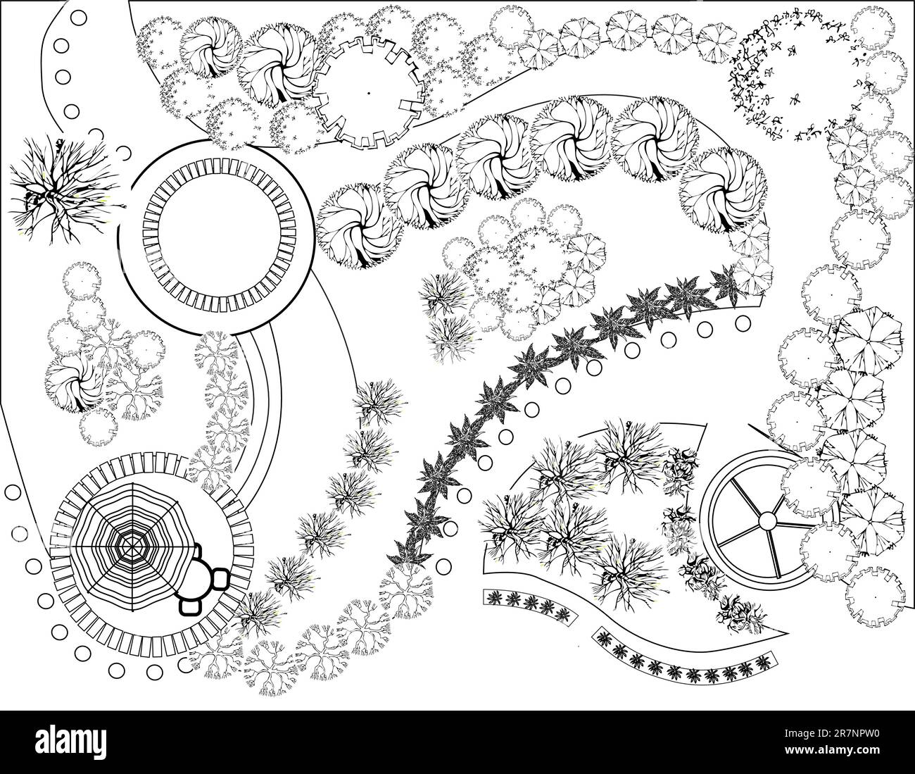 Landscape plan garden architect Stock Vector Images - Alamy