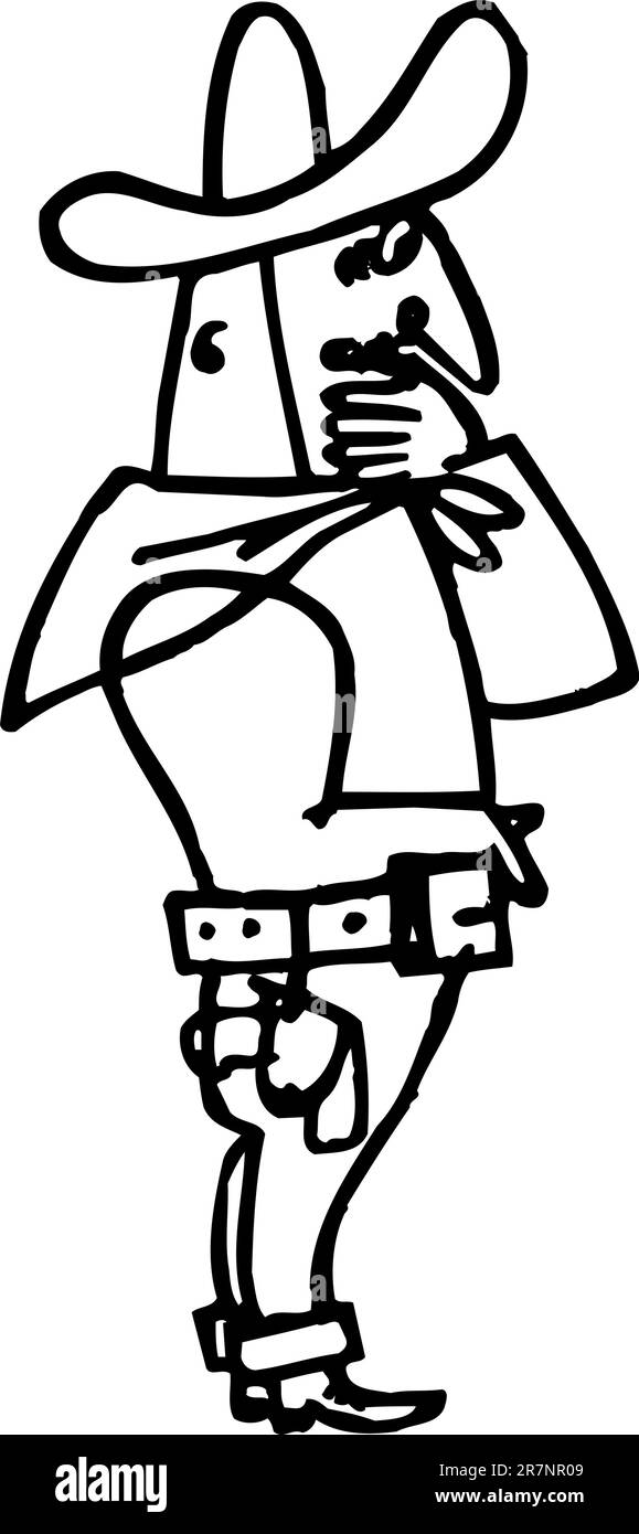 Cowboy thinking isolated on white Stock Vector Image & Art - Alamy