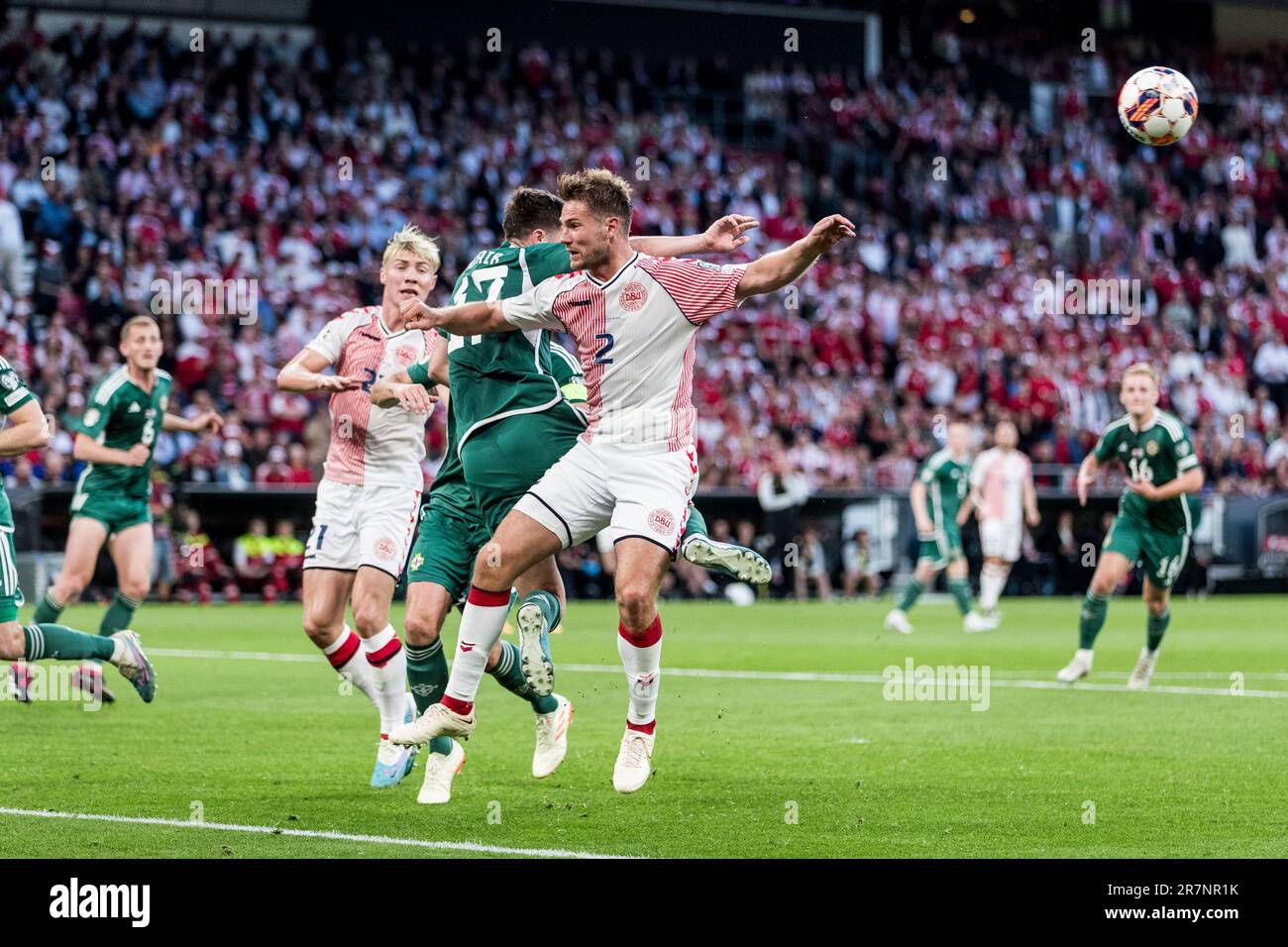 Copenhagen, Denmark. 16th June, 2023. Joachim Andersen (2) of Denmark ...