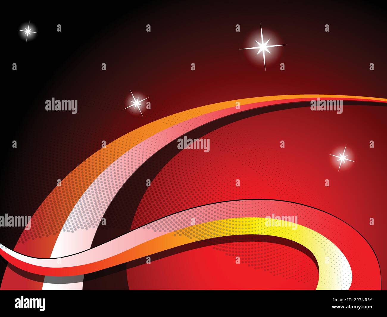 waves and stars background, abstract vector art illustration Stock ...