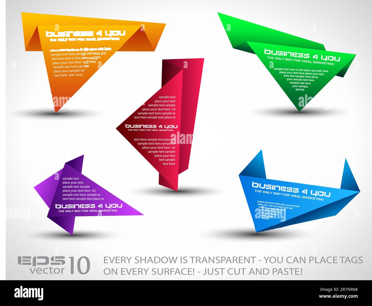 Origami triangle style speech Banner . All shadows are transparent ...