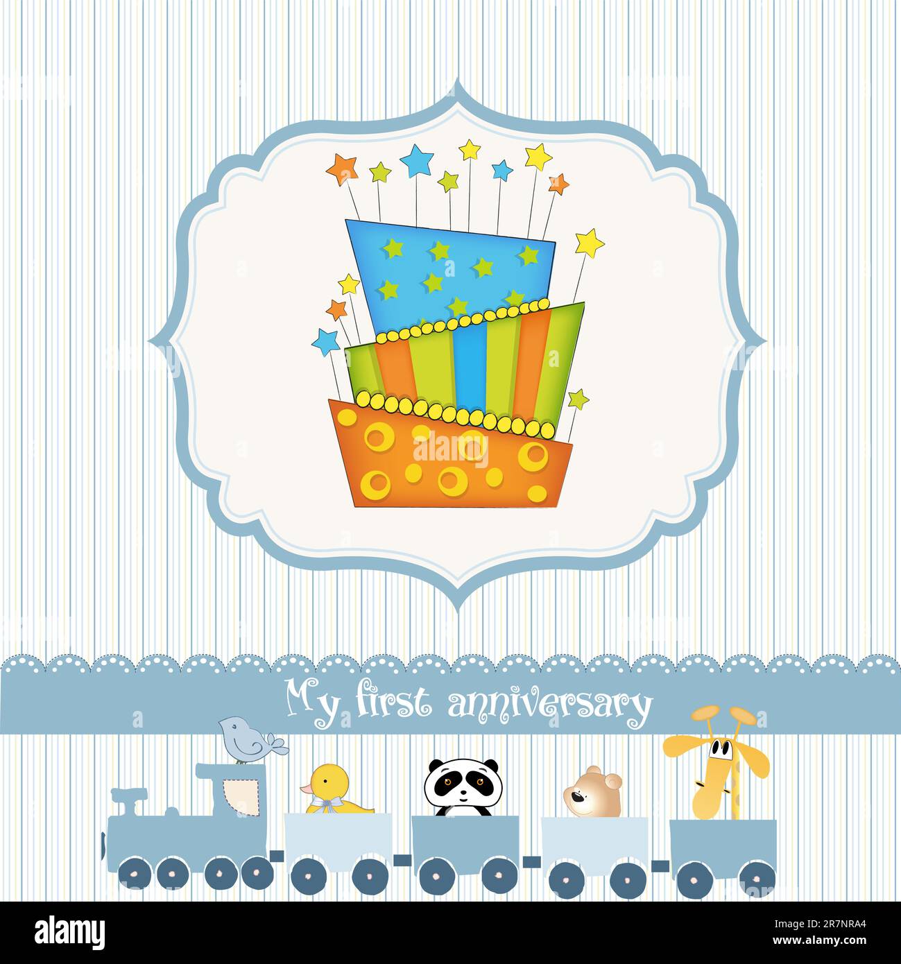 baby birthday card with cake Stock Vector Image & Art - Alamy