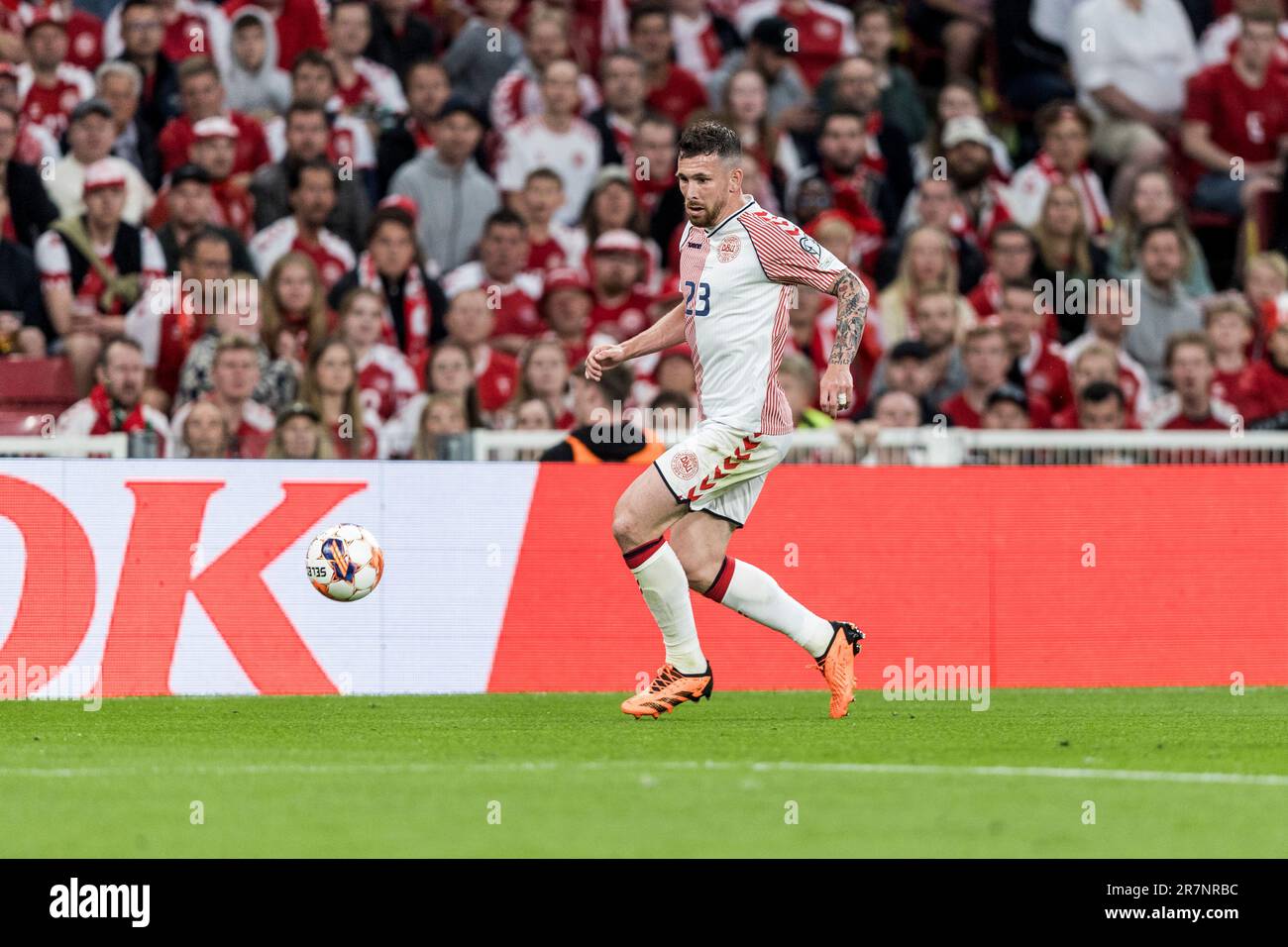 Copenhagen, Denmark. 16th June, 2023. Pierre-Emile Hojbjerg (23) of ...