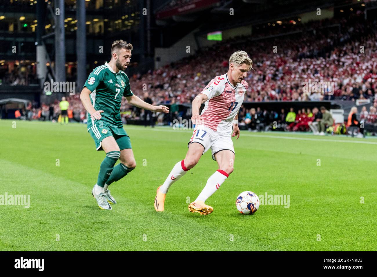 Copenhagen, Denmark. 16th June, 2023. Jens Stryger Larsen (17) of ...