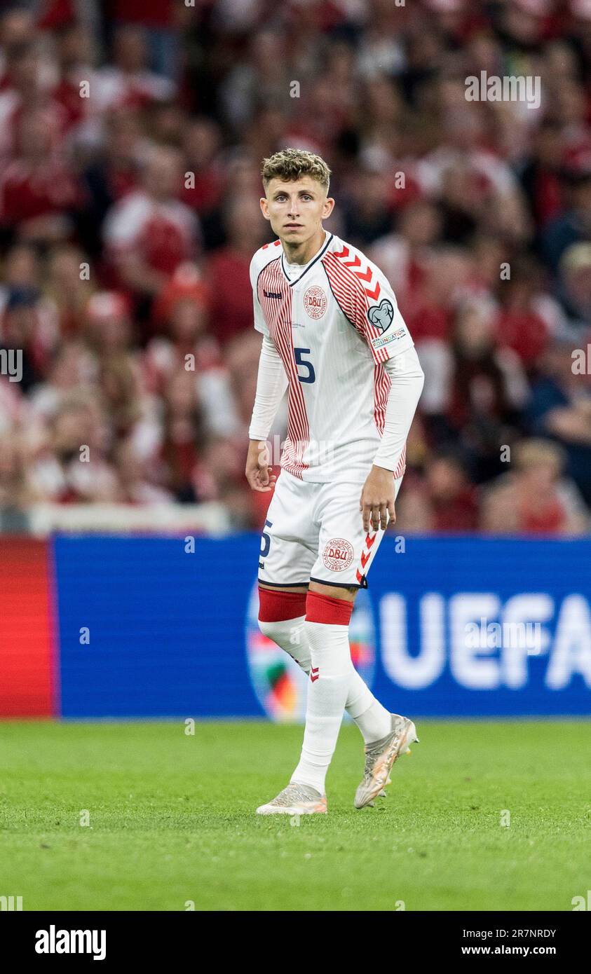 Copenhagen, Denmark. 16th June, 2023. Jesper Lindstrom (15) of Denmark ...