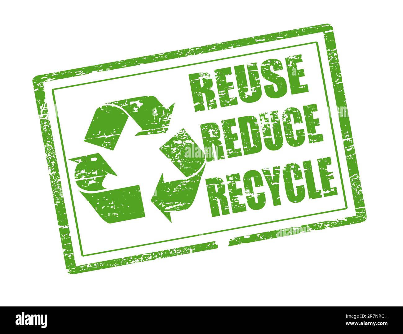 Green grunge rubber stamp with the words reuse, reduce and recycle ...