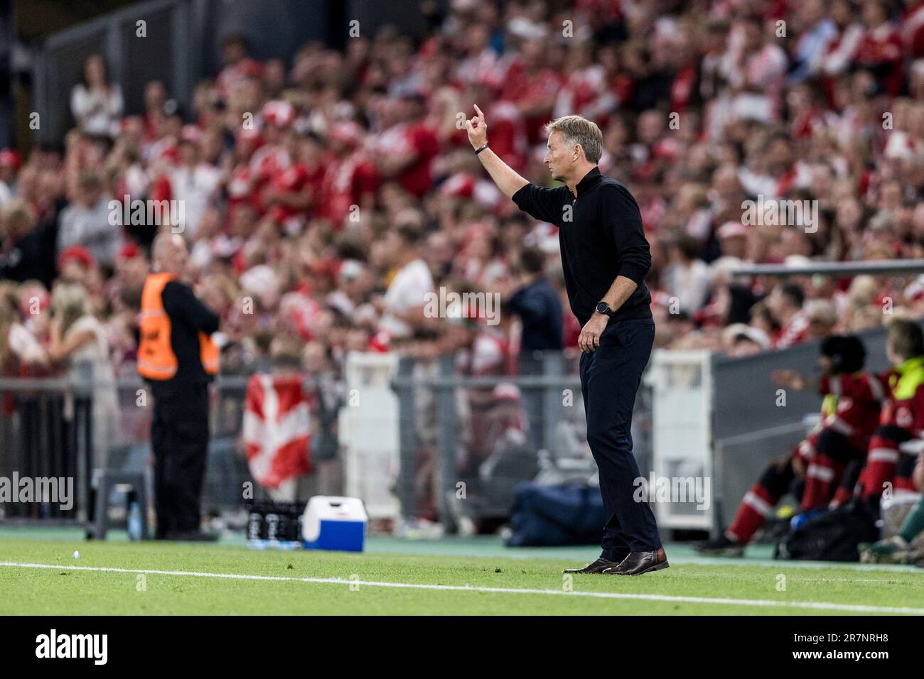 Copenhagen, Denmark. 16th June, 2023. Head coach Kasper Hjulmand of ...