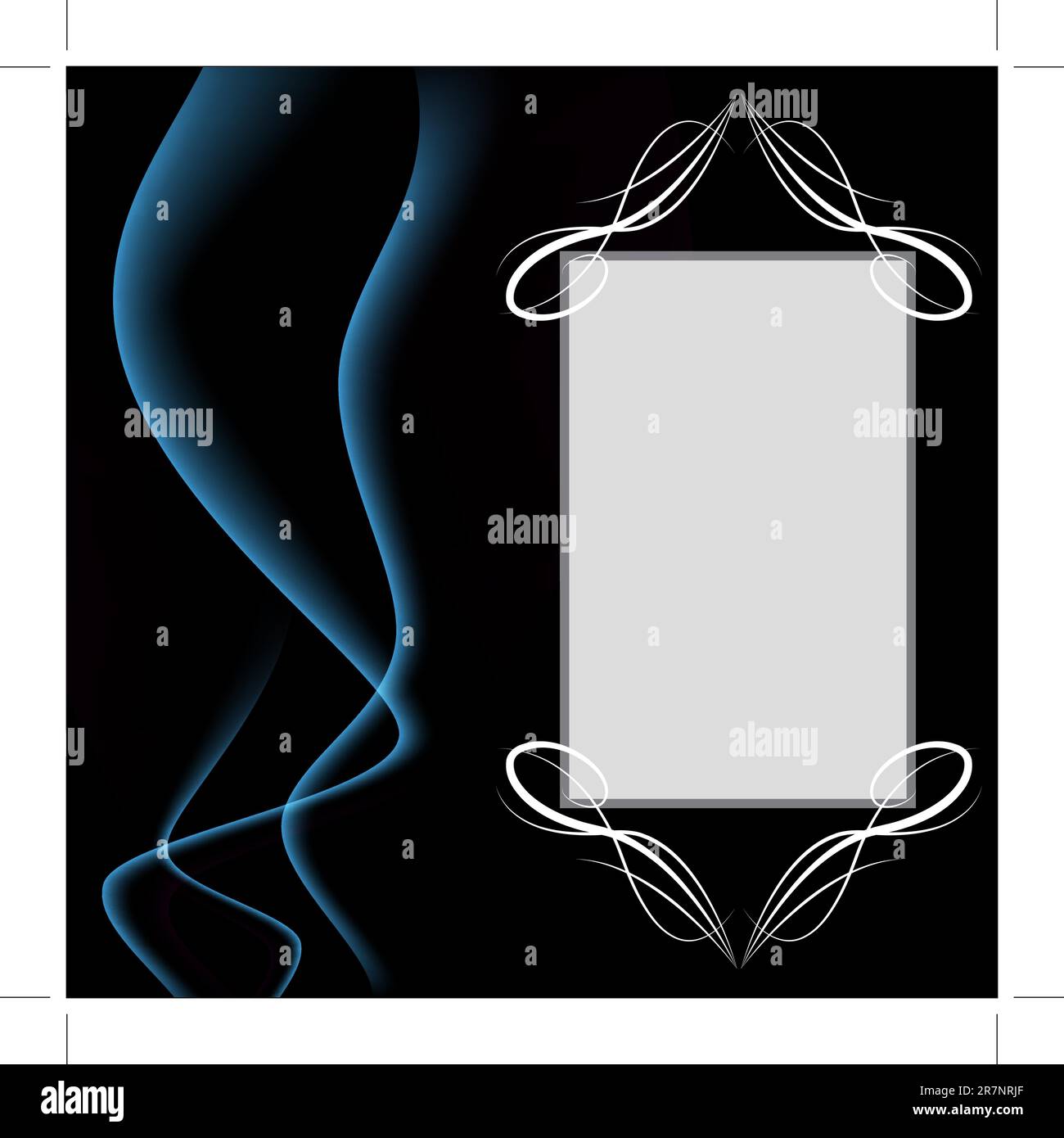 An image of a blank smoke background invitation with calligraphy swirls ...