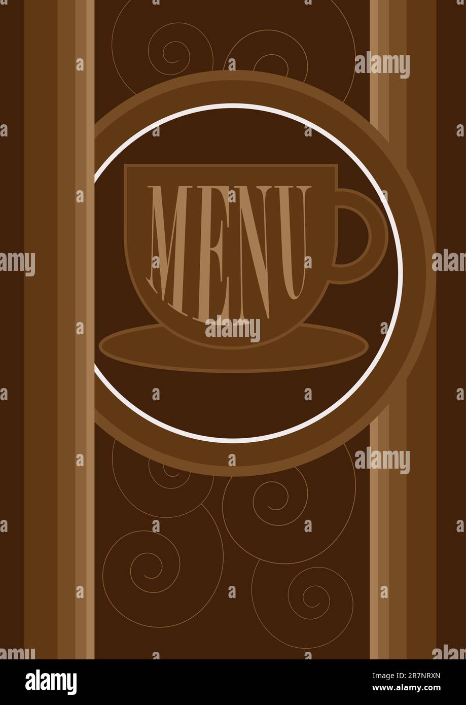 Menu Card Design - Menu Sign on Coffe Cup and Pattern in Shades of ...