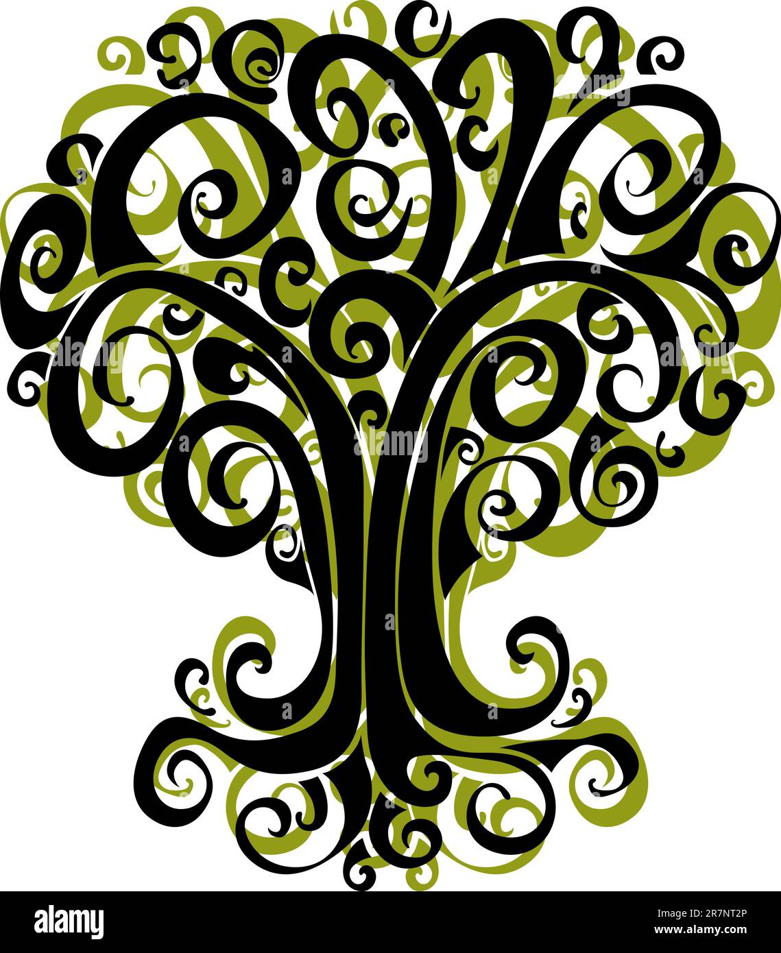 Curly tree silhouette design hi-res stock photography and images - Alamy