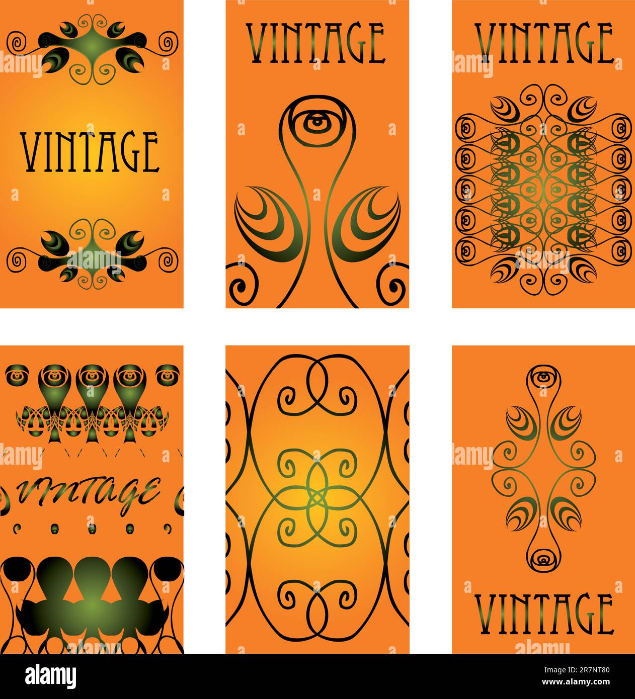 Vintage elements cards templates set. To see similar Stock Vector Image ...