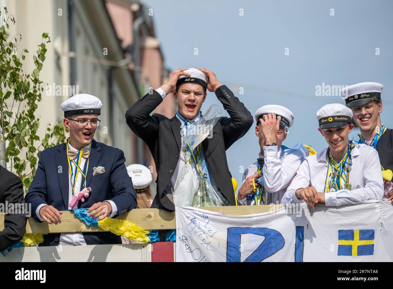 Graduation Day from gymnasium in the city center of Norrköping ...