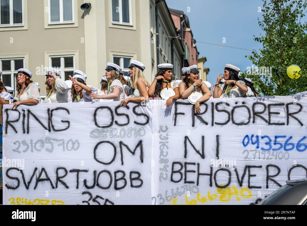Graduation Day from gymnasium in the city center of Norrköping ...