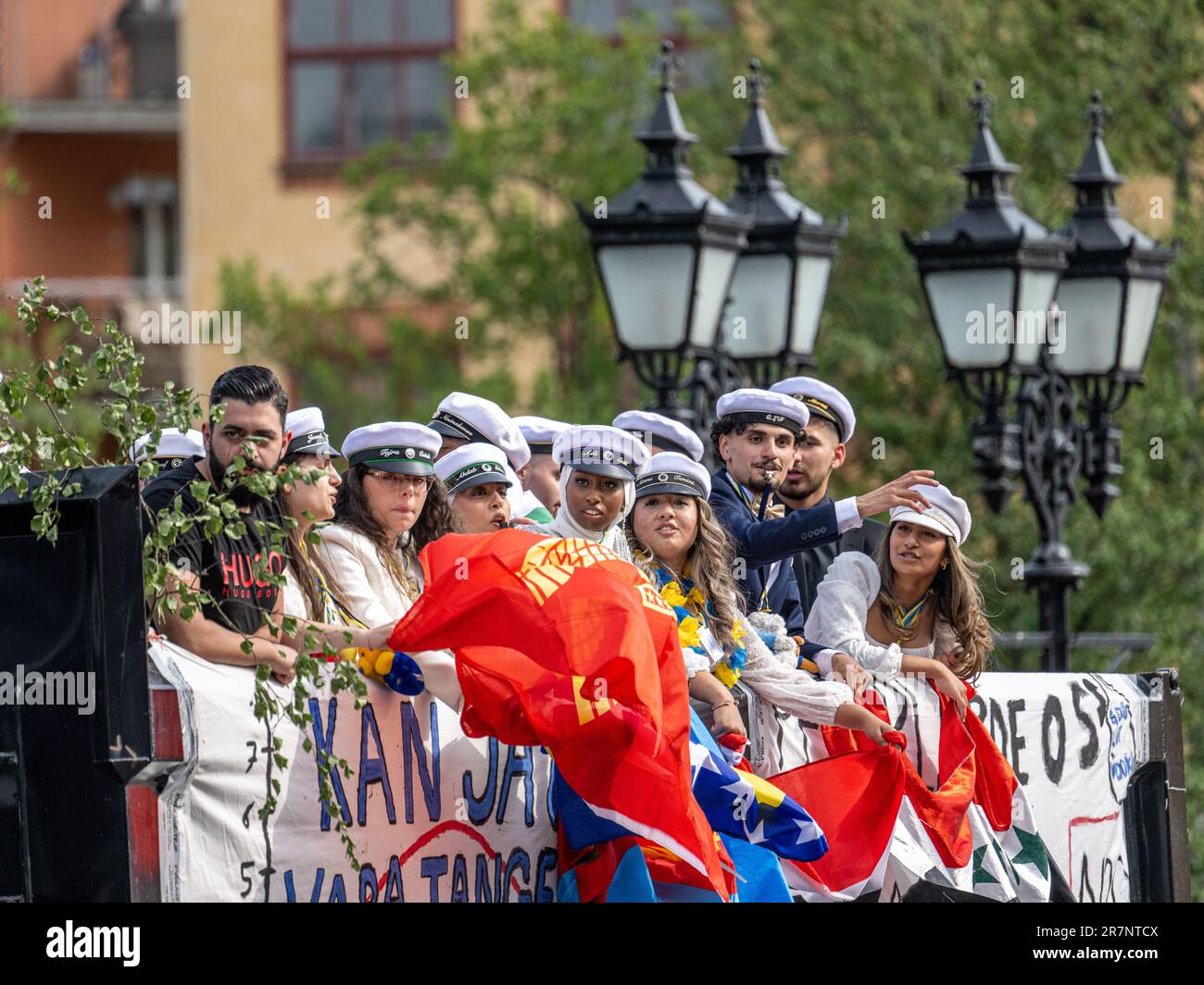 Graduation Day from gymnasium in the city center of Norrköping ...