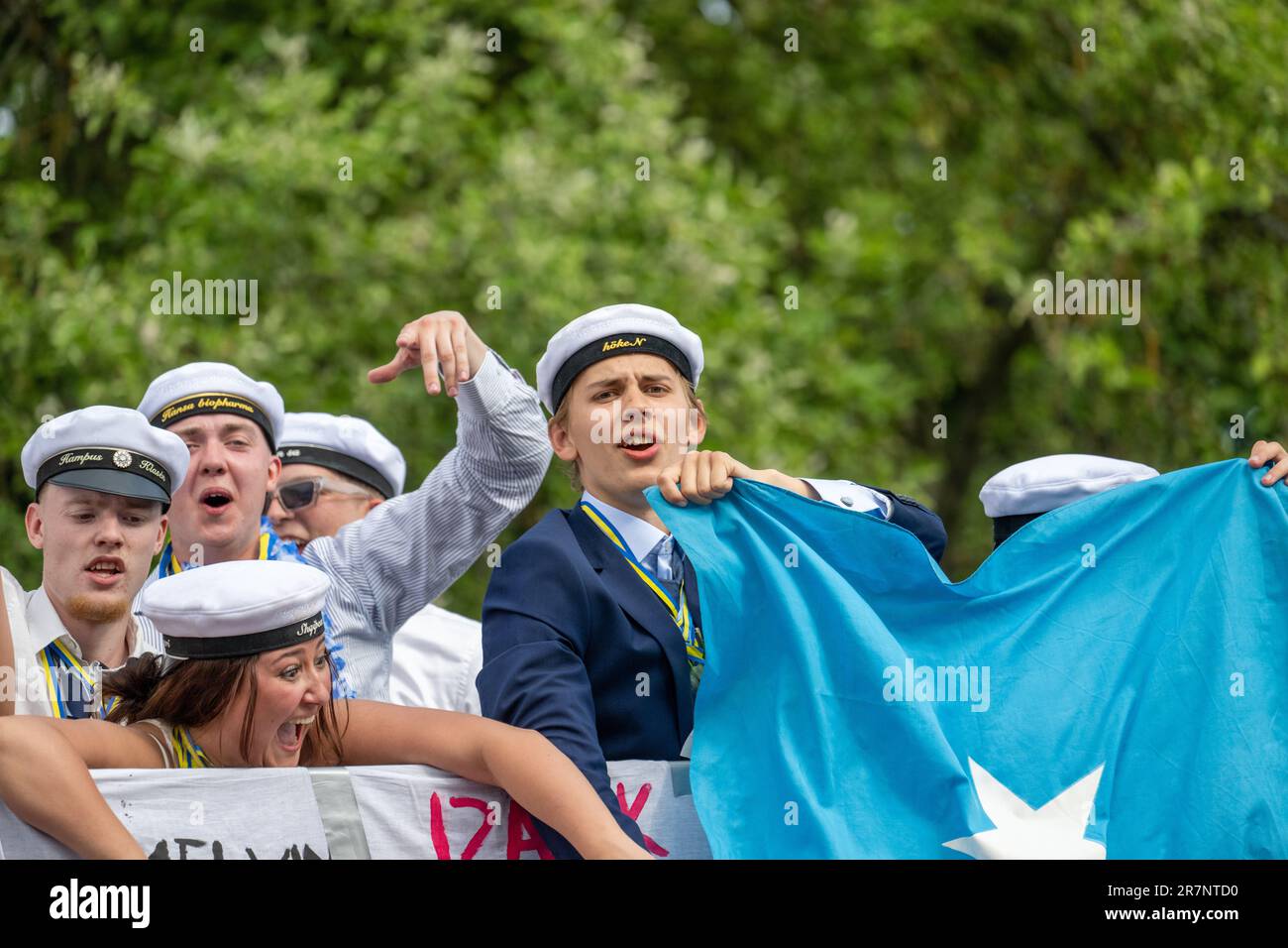 Graduation Day from gymnasium in the city center of Norrköping ...