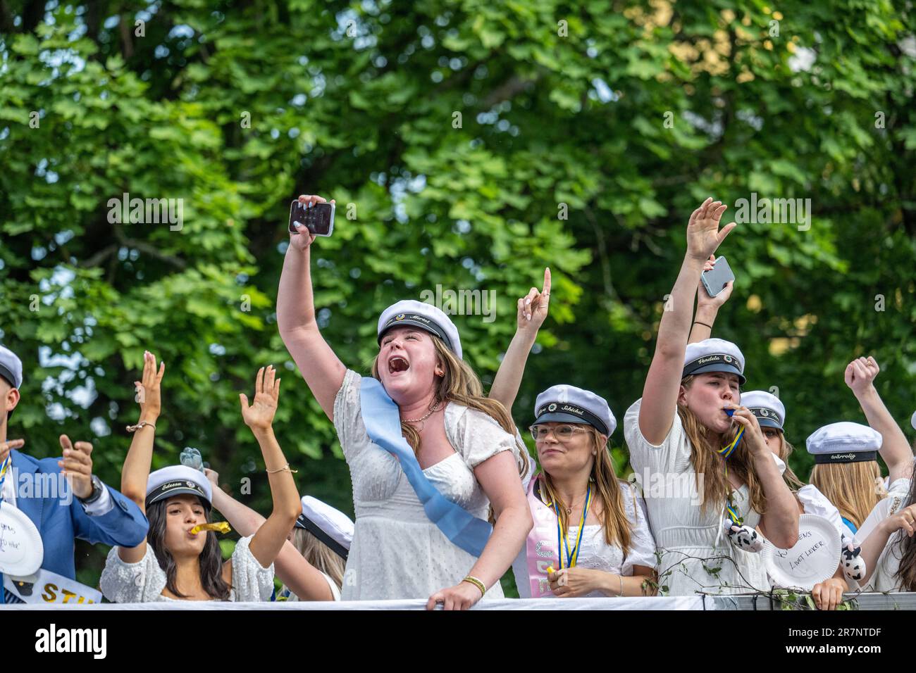 Graduation Day from gymnasium in the city center of Norrköping ...