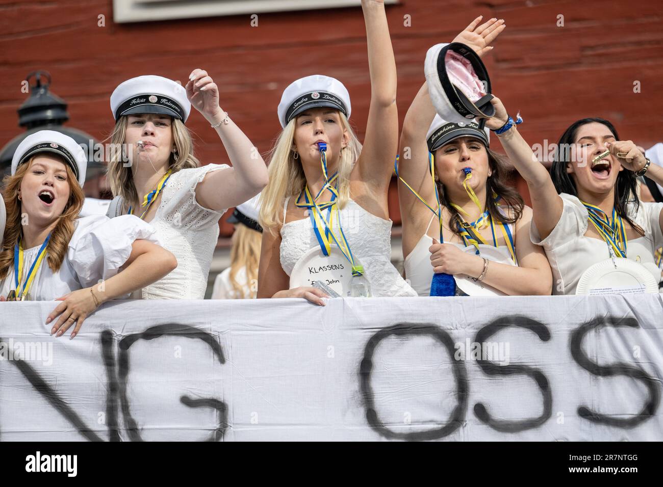 Graduation Day from gymnasium in the city center of Norrköping ...