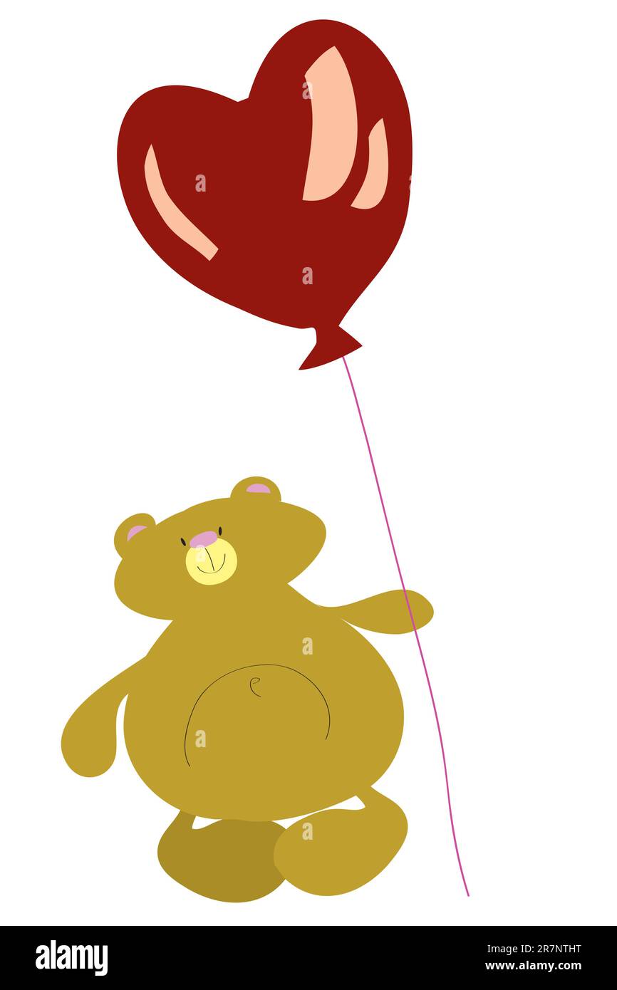 Balloon heart illustration red Stock Vector Images - Alamy