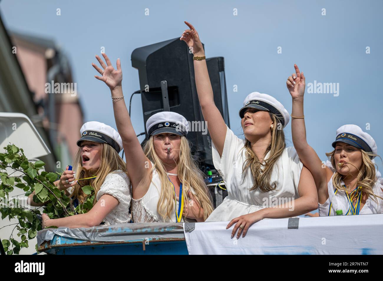 Graduation Day from gymnasium in the city center of Norrköping ...