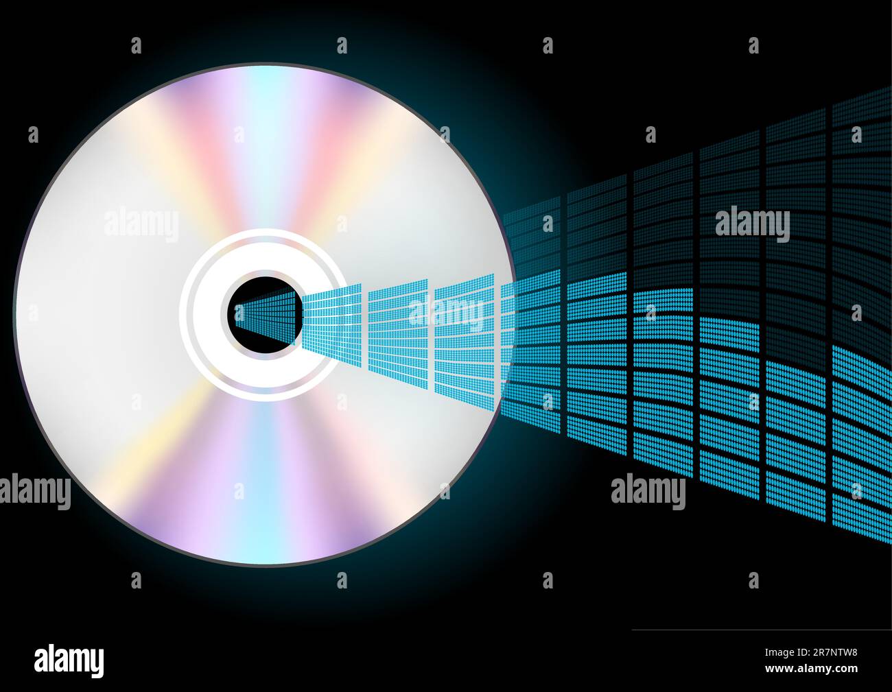 Illustration - Compact Disc and Blue Graphic Equalizer Stock Vector ...