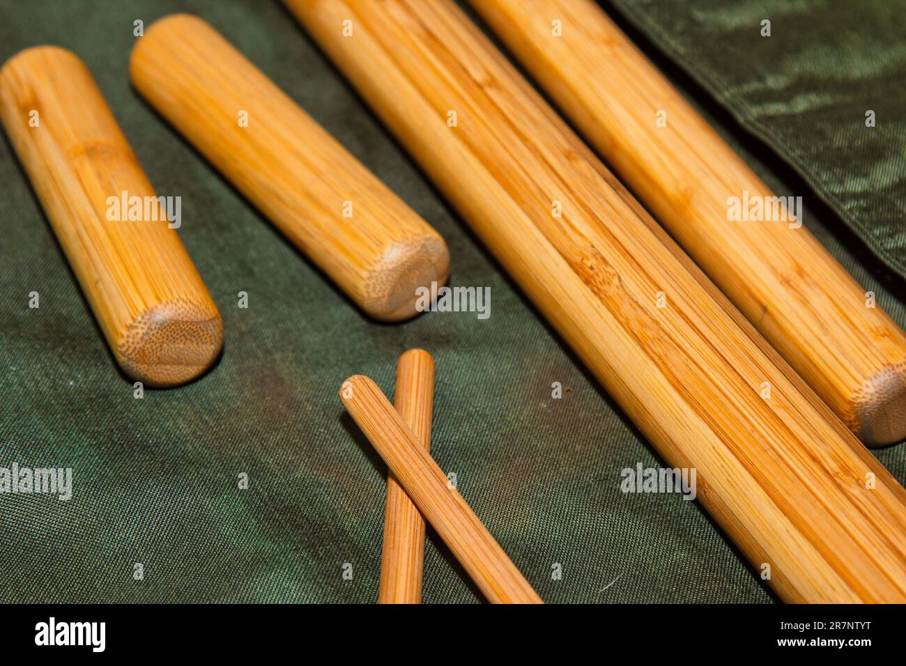 A set of professional bamboo sticks for Thai massage. Preparation for ...