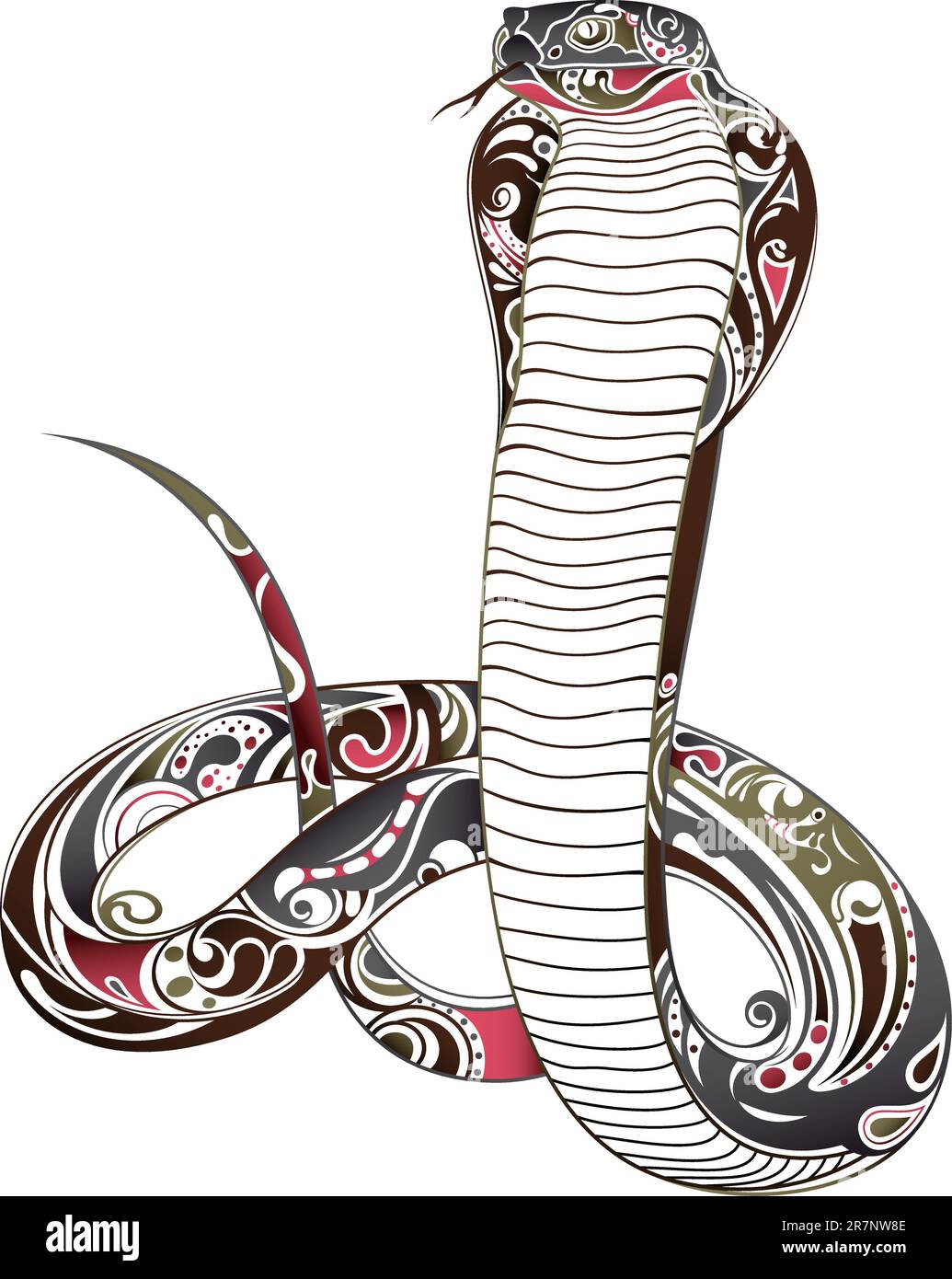 Illustration of abstract cobra isolated on white Stock Vector Image ...
