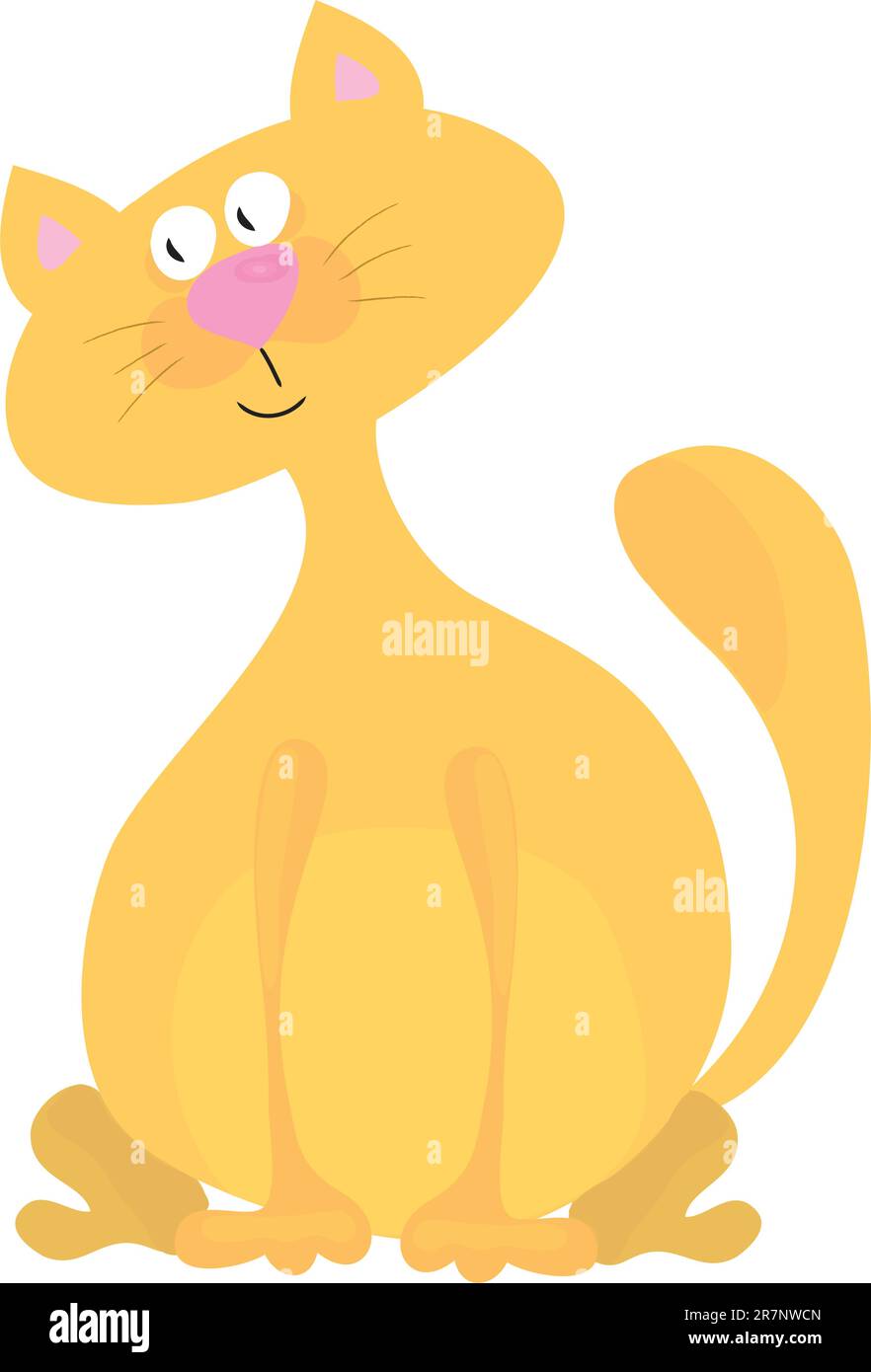 funny cute vector kitten on white background Stock Vector Image & Art ...