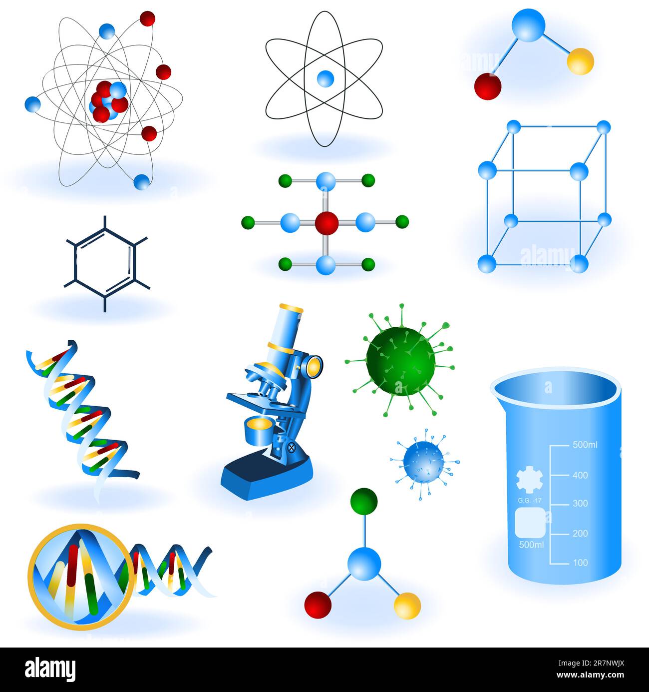 A collection of 12 different science color icons Stock Vector Image ...