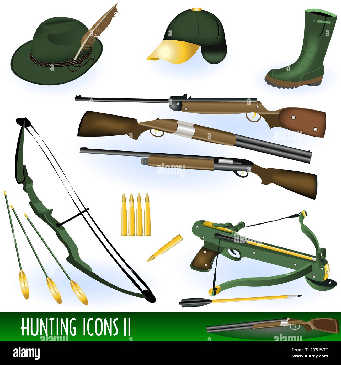 Collection of hunting icons illustrations - part 2 Stock Vector Image ...