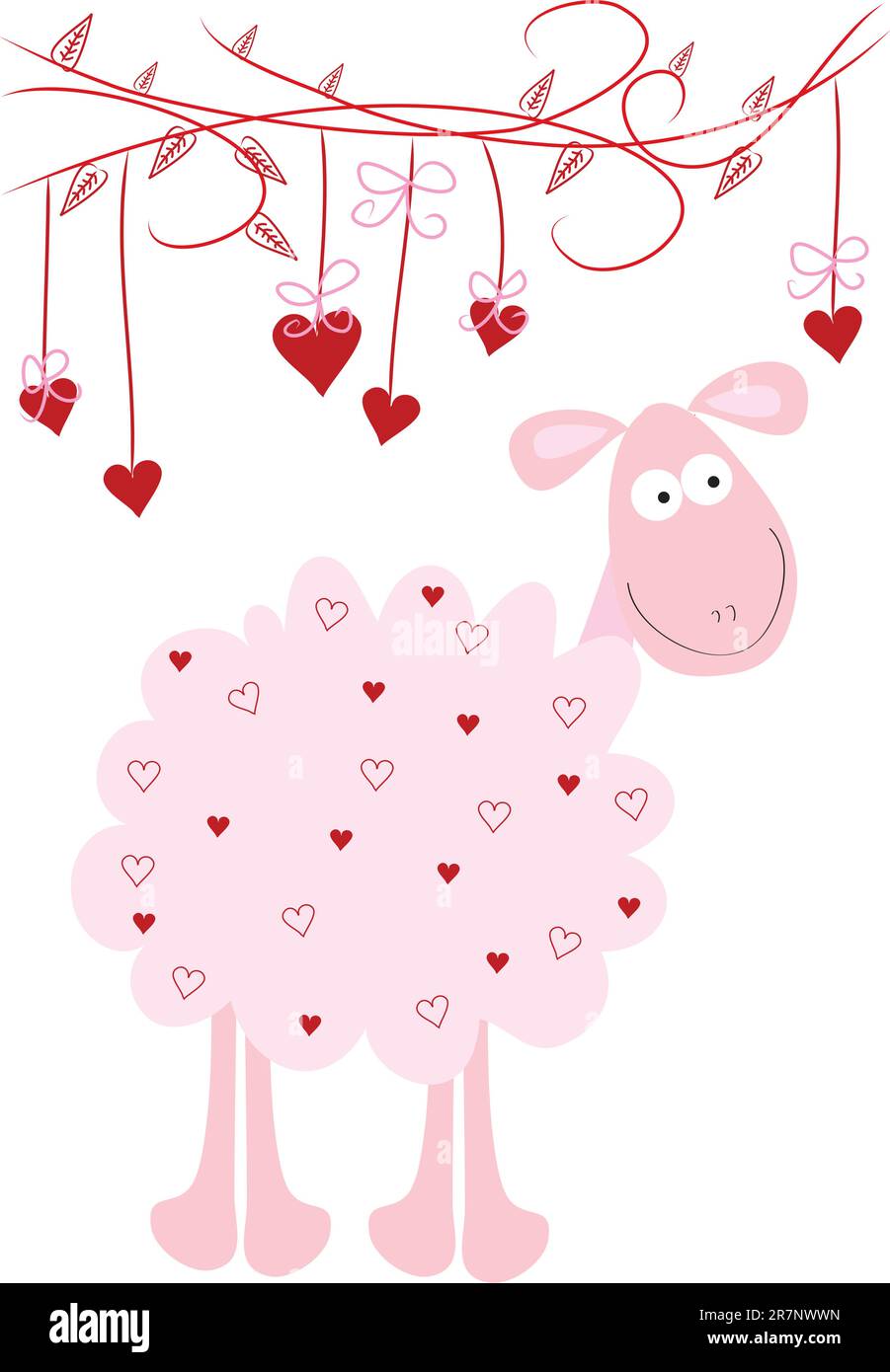 Sheep under tree Stock Vector Images - Alamy