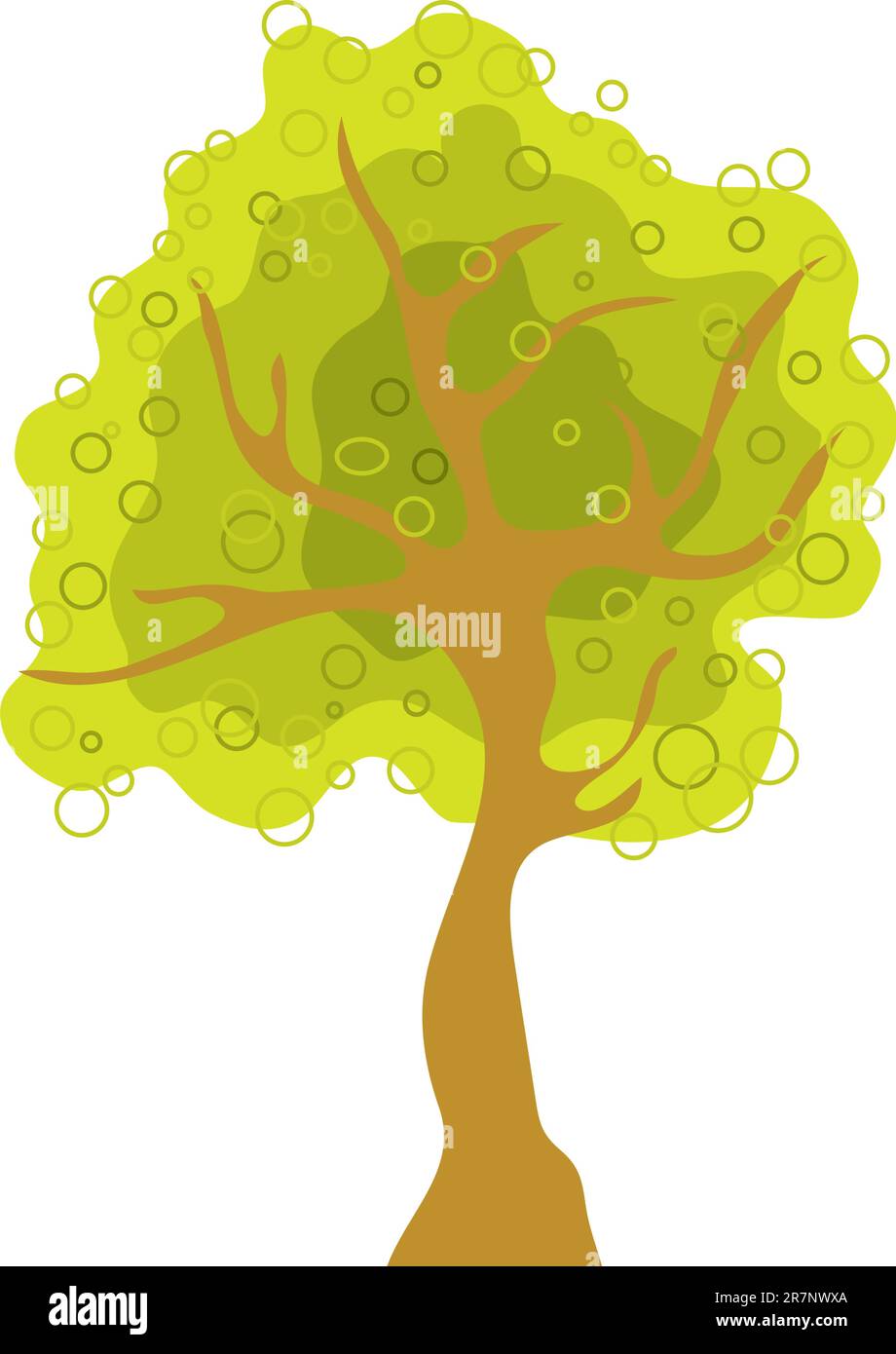 beautiful abstract autumn tree on white background Stock Vector Image ...