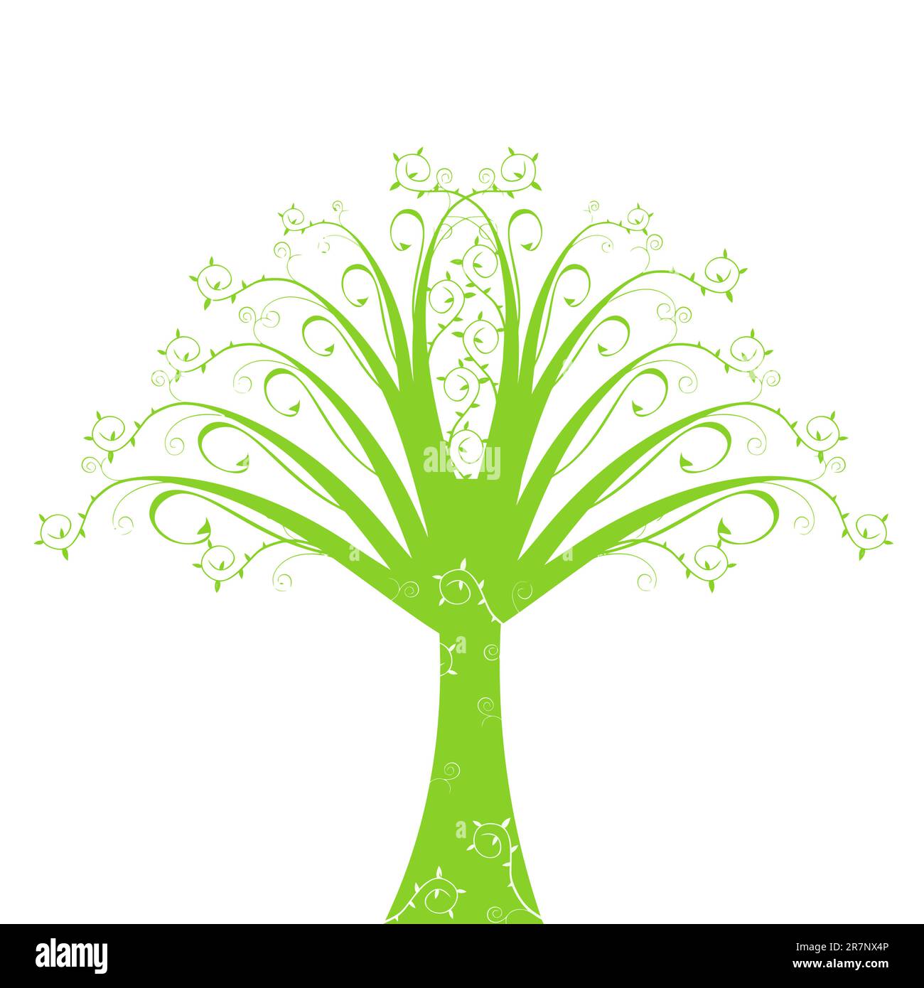 Beautiful abstract art tree isolated on white background Stock Vector ...