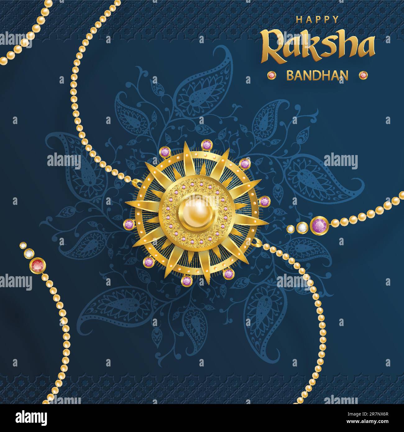 Happy Raksha Bandhan, the Indian festival, with rakhi elements and ...