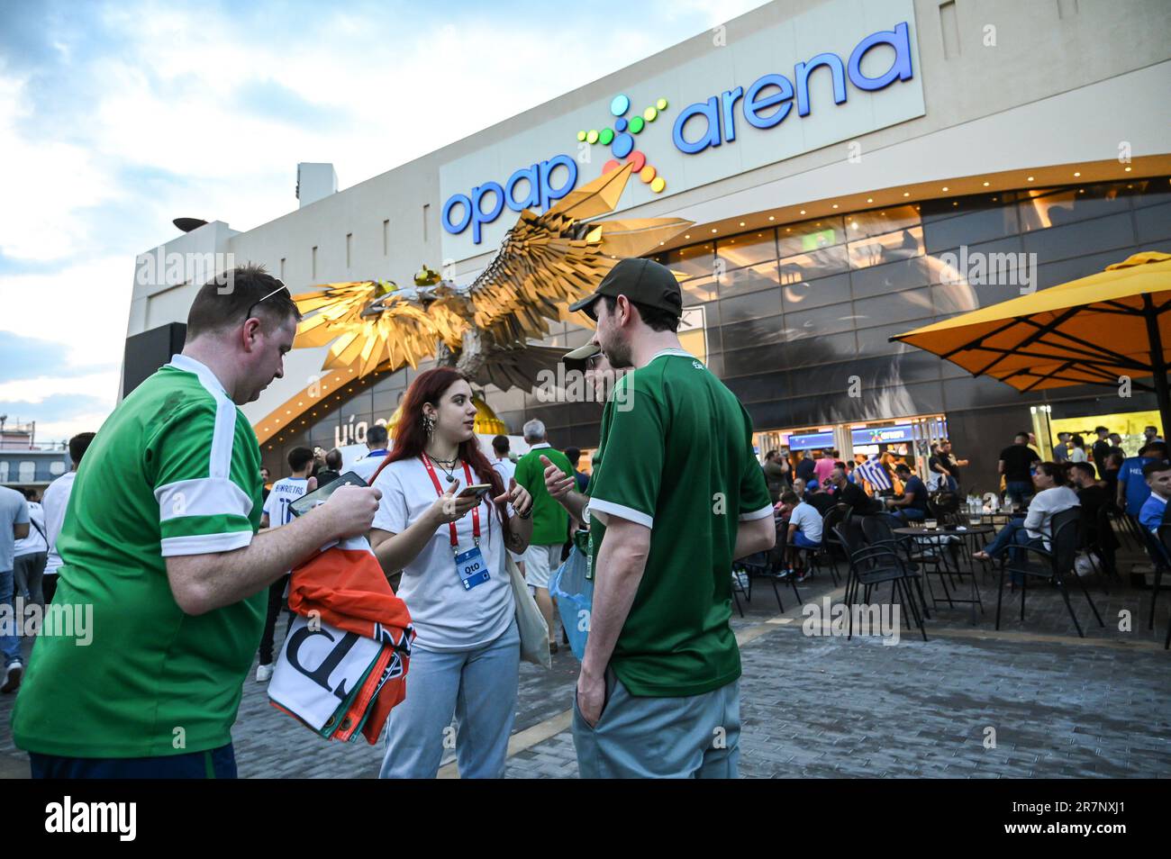 Athens, Greece. 16th June, 2023. Ireland's supporters are having fun ...