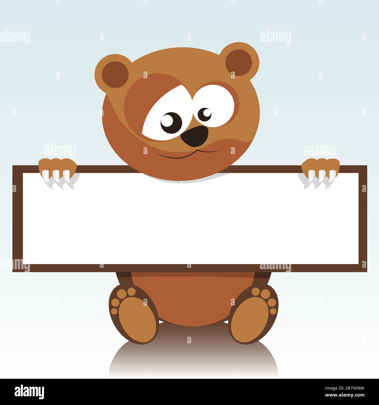 vector illustration of a bear holding a wooden signboard Stock Vector ...