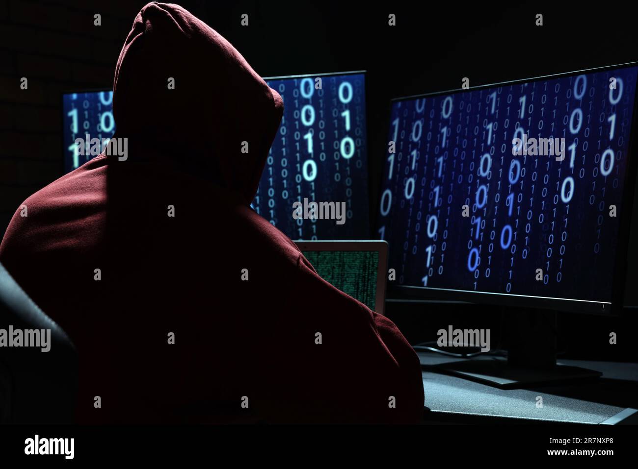 Back view male hacker access hi-res stock photography and images - Alamy