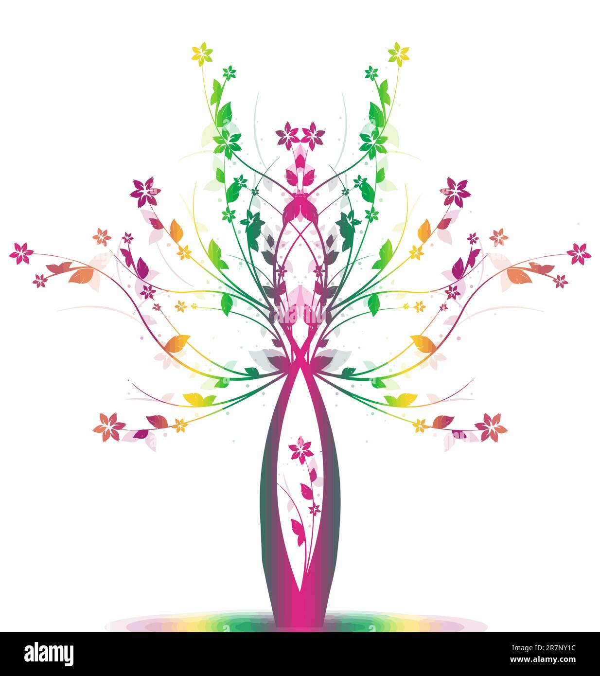 Colorful art tree isolated on white background Stock Vector Image & Art ...