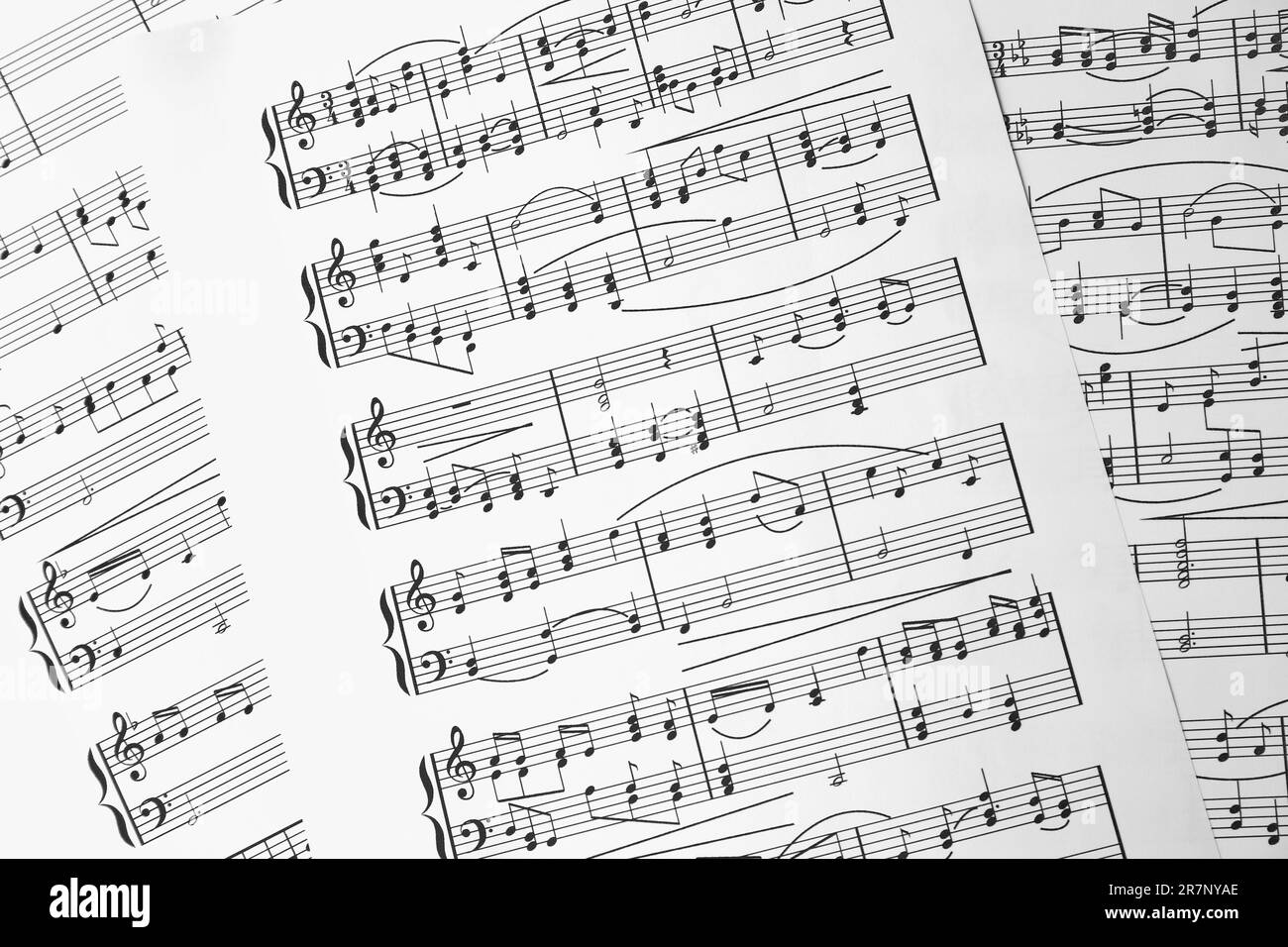 Music sheets. Melodies written with different musical symbols as ...