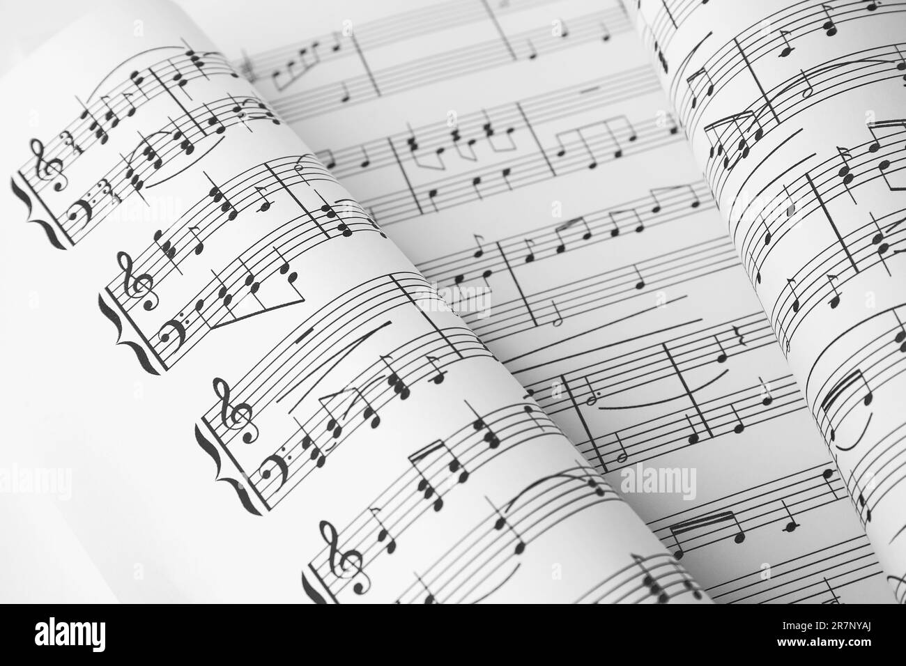 Sheets of musical notes Black and White Stock Photos & Images - Alamy